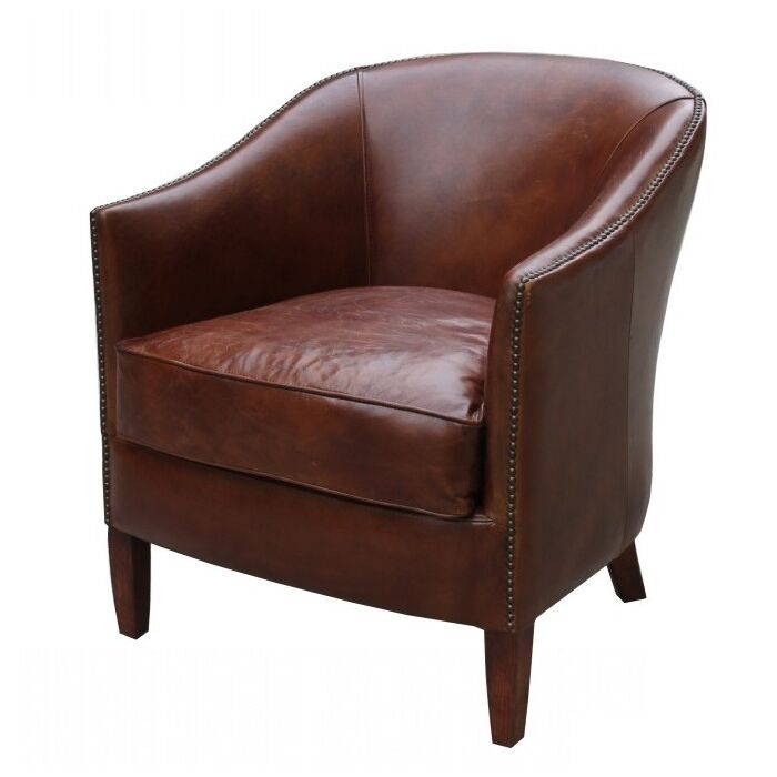 Vintage Original Tub Chair in Distressed Brown Leather Chesterfield Sofas